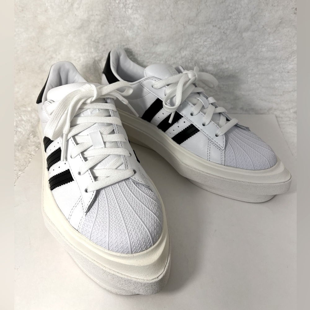 Adidas-Beyonce Superstar, Platform, Black/White, Leat… - Gem